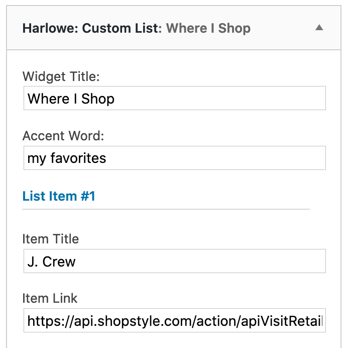 Harlowe Theme Documentation